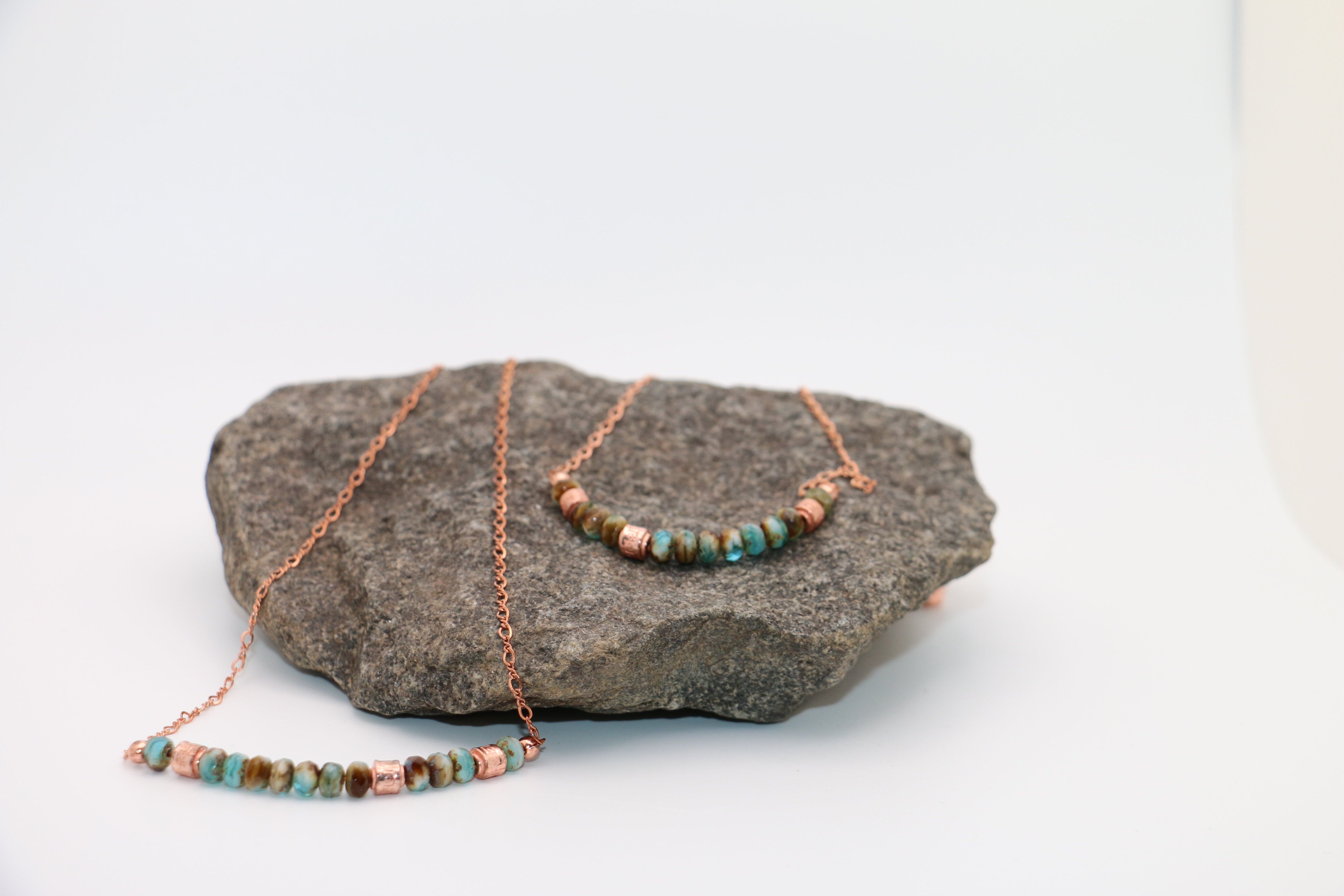 Copper Czech glass bead Necklace | Tempo Alley Jewelry