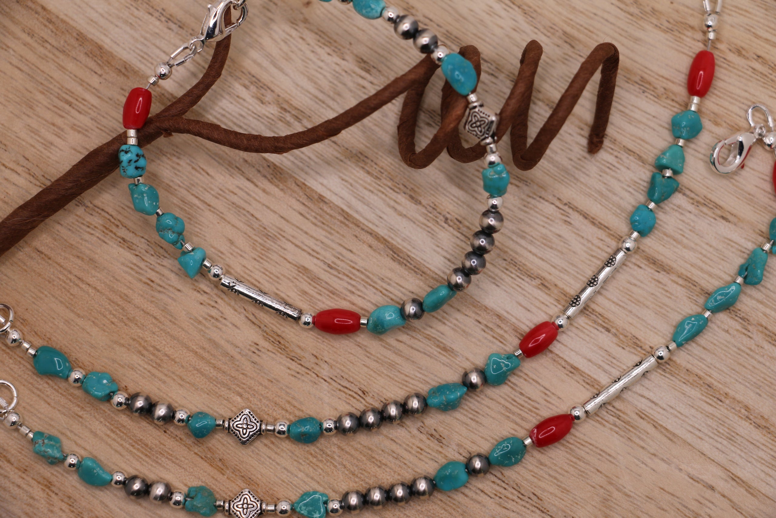 Bracelet: Navajo Sterling Silver Pearls with Turquoise | Tempo Alley ...