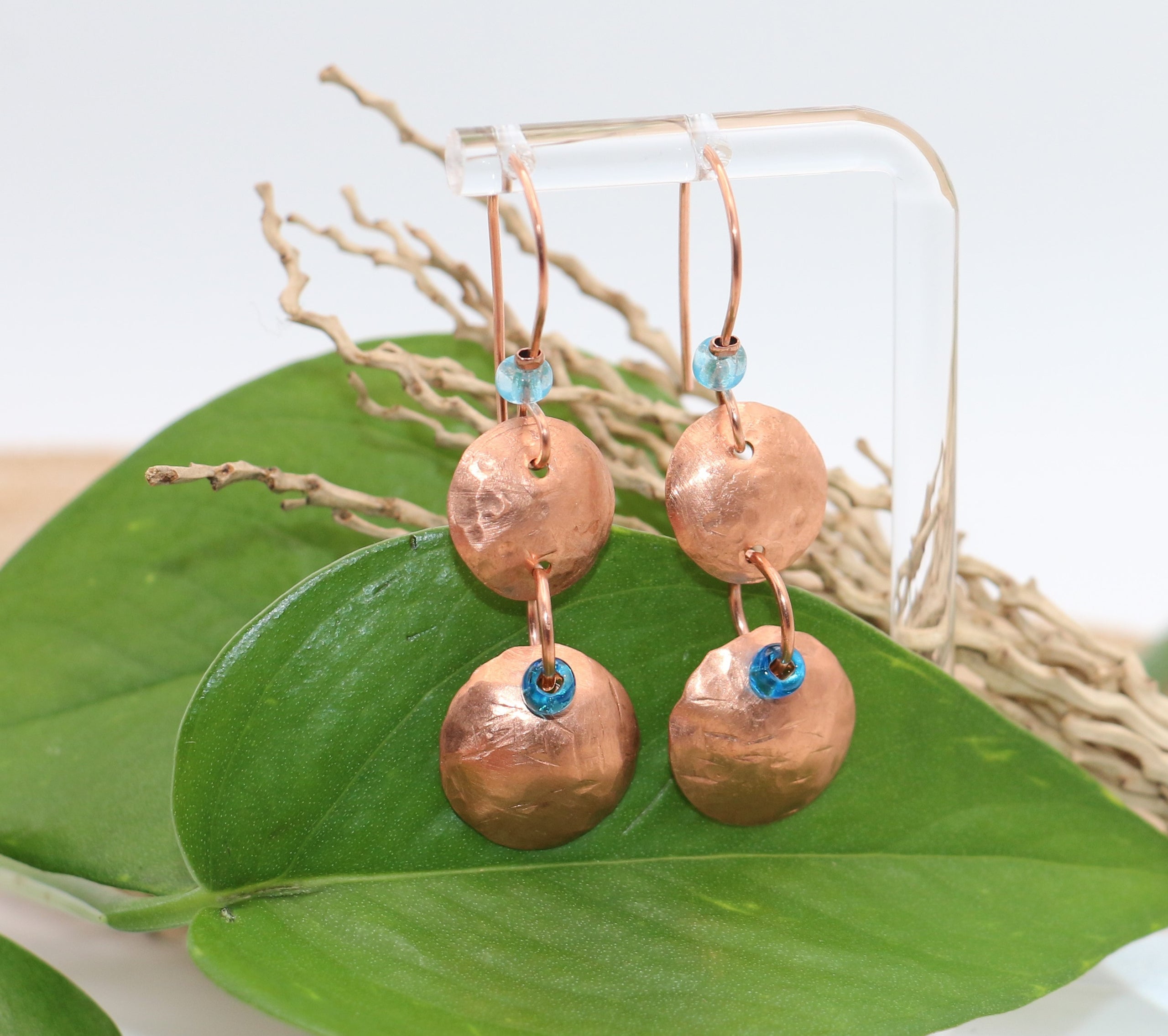 Earrings Copper "Double Drop" | Tempo Alley Jewelry
